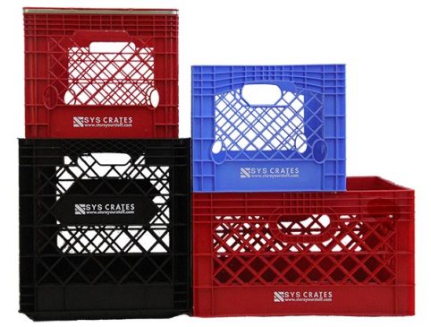 Warehouse Crates, Milk Crates, Attached Lid - SYS Crates
