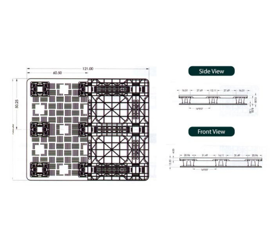 Solid Deck Stackable Perimeter Base 40 x 48 - SYS Crates